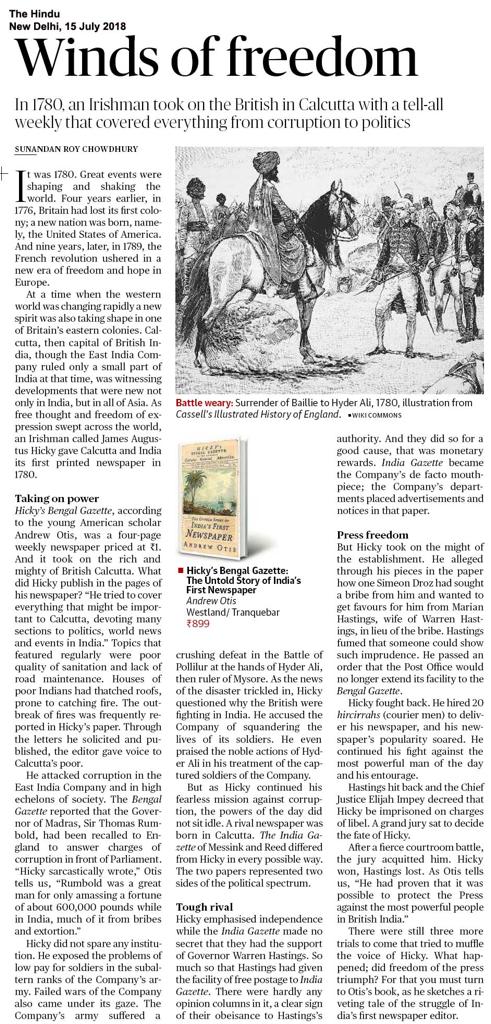 Review: Hicky’s Bengal Gazette: The Untold Story of India’s First ...